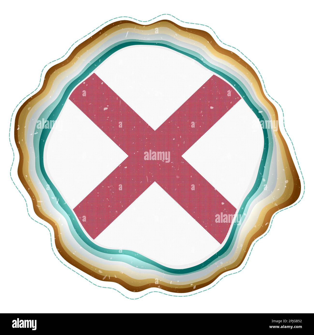 Alabama flag in frame. Badge of the US state. Layered circular sign around Alabama flag. Stylish ...