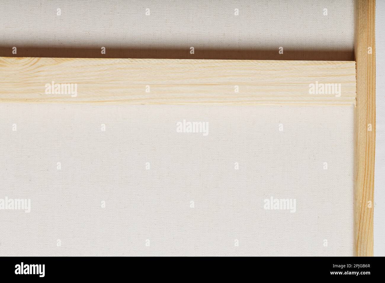 Canvas for drawing mounted on a wooden rail, as a background Stock ...