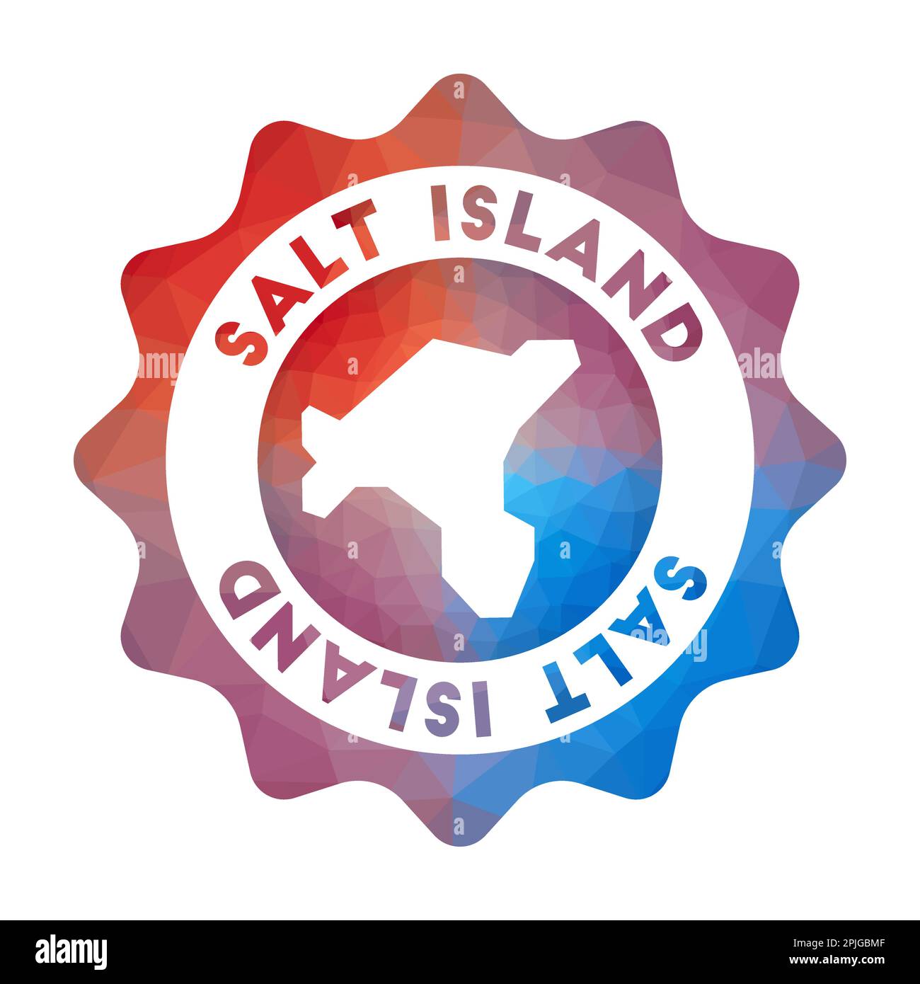 Salt Island low poly logo. Colorful gradient travel logo in geometric ...
