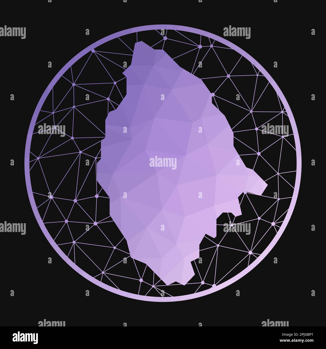 La Digue icon. Vector polygonal map of the island. La Digue icon in ...