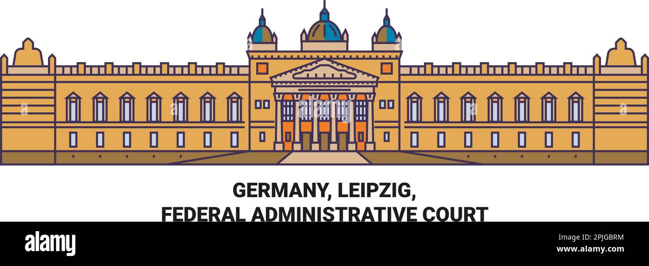 Germany, Leipzig, Federal Administrative Court travel landmark vector ...