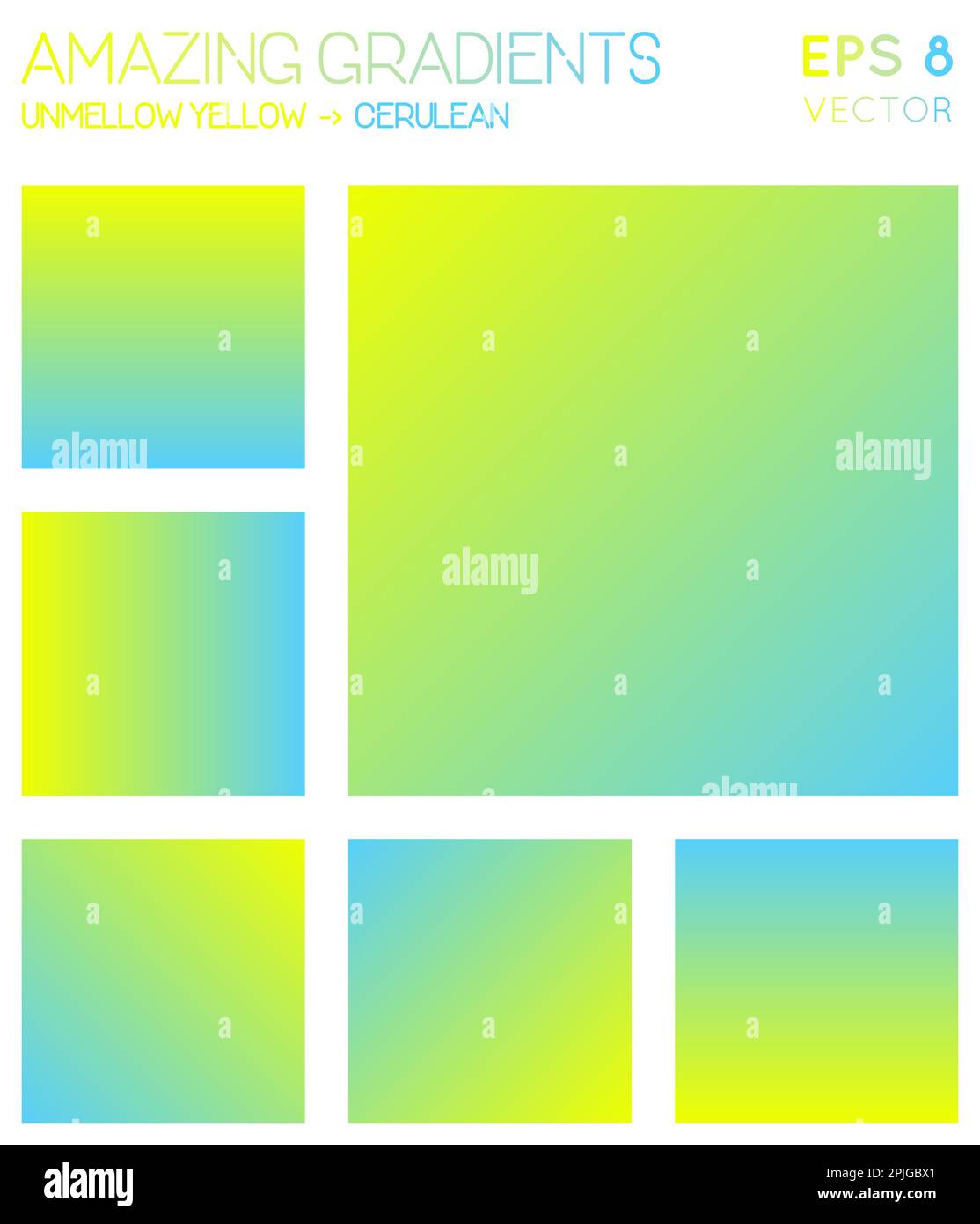 Colorful gradients in laser lemon and cerulean color tones. Lively ...