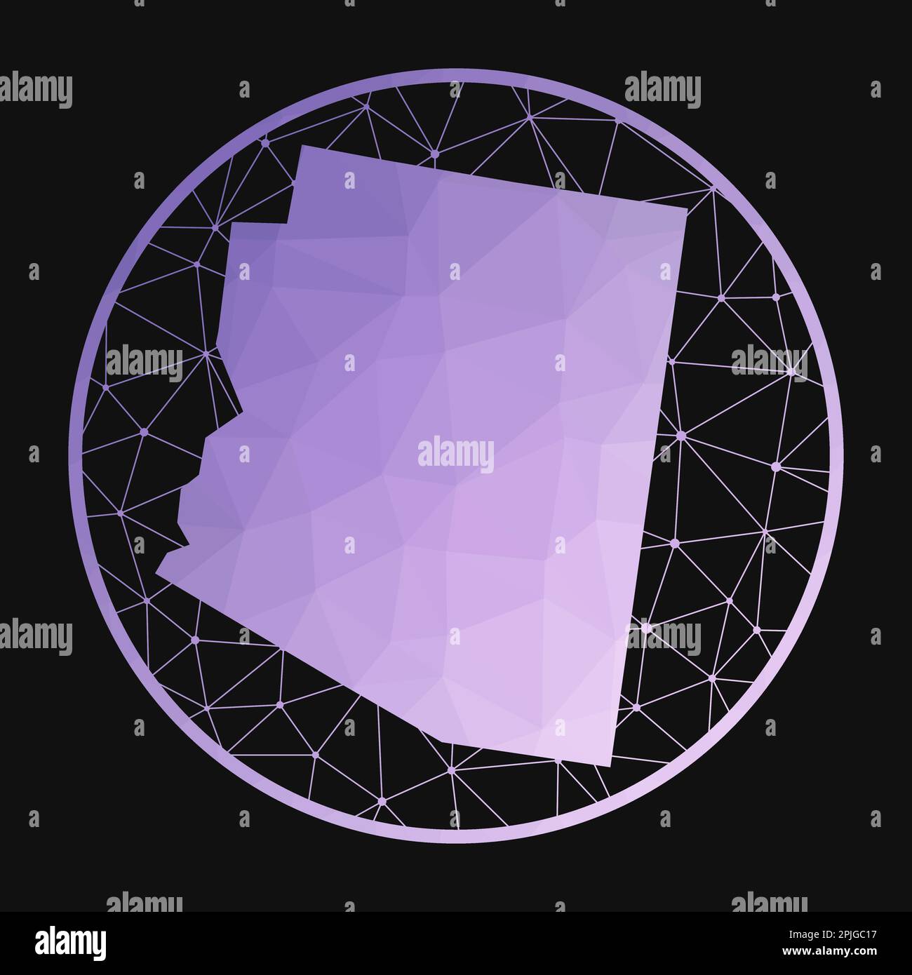 Arizona icon. Vector polygonal map of the US state. Arizona icon in ...
