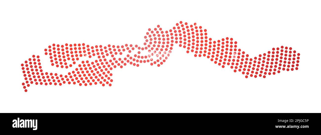 Gambia dotted map. Digital style shape of Gambia. Tech icon of the ...