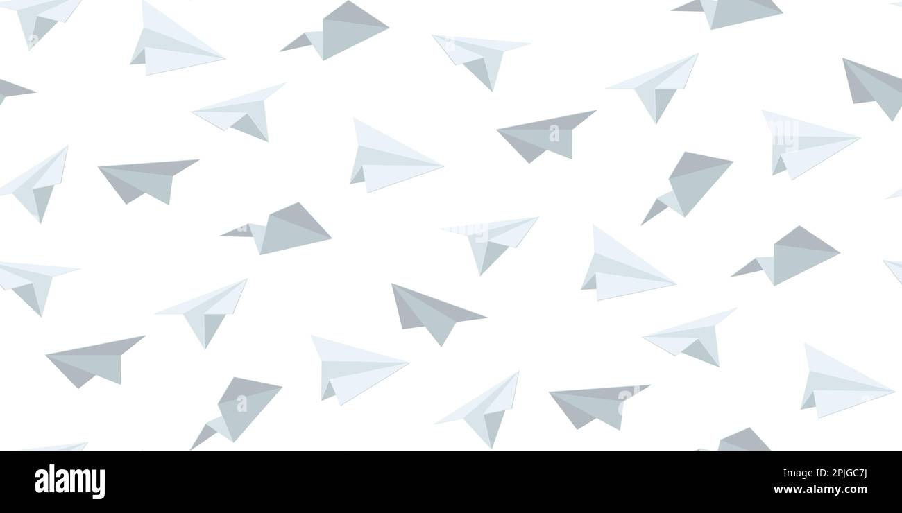 White paper airplanes on white background. Travel, route symbol. Design ...