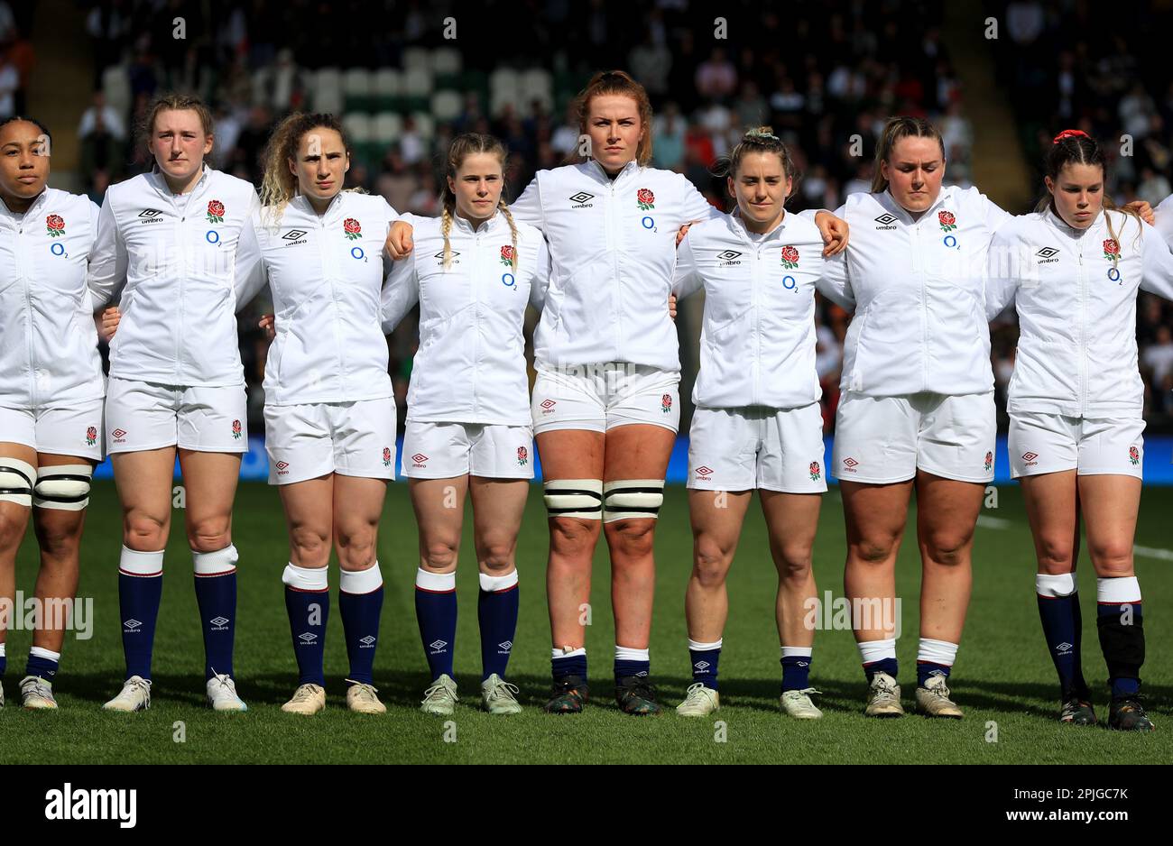 The England squad line up ahead of the TikTok Women's Six Nations match ...