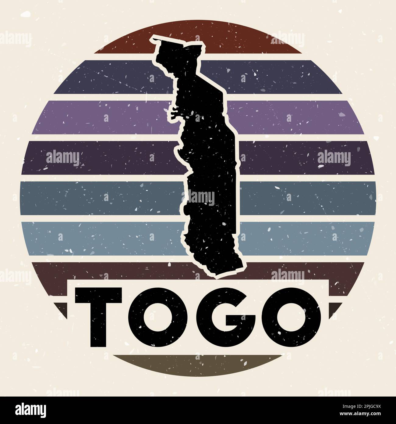 Togo logo. Sign with the map of the country and colored stripes, vector ...