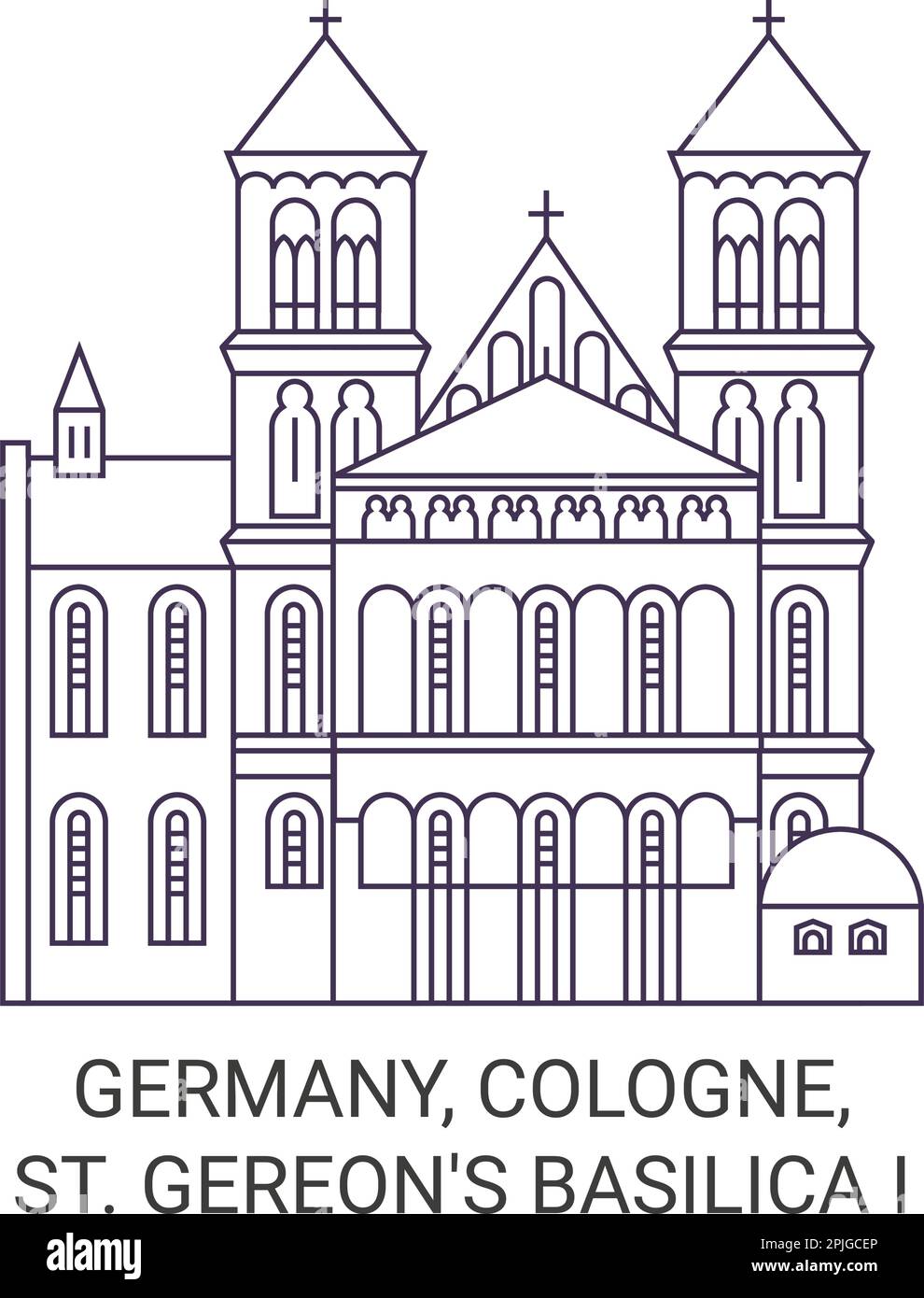 Germany, Cologne, St. Gereon's Basilica I travel landmark vector ...