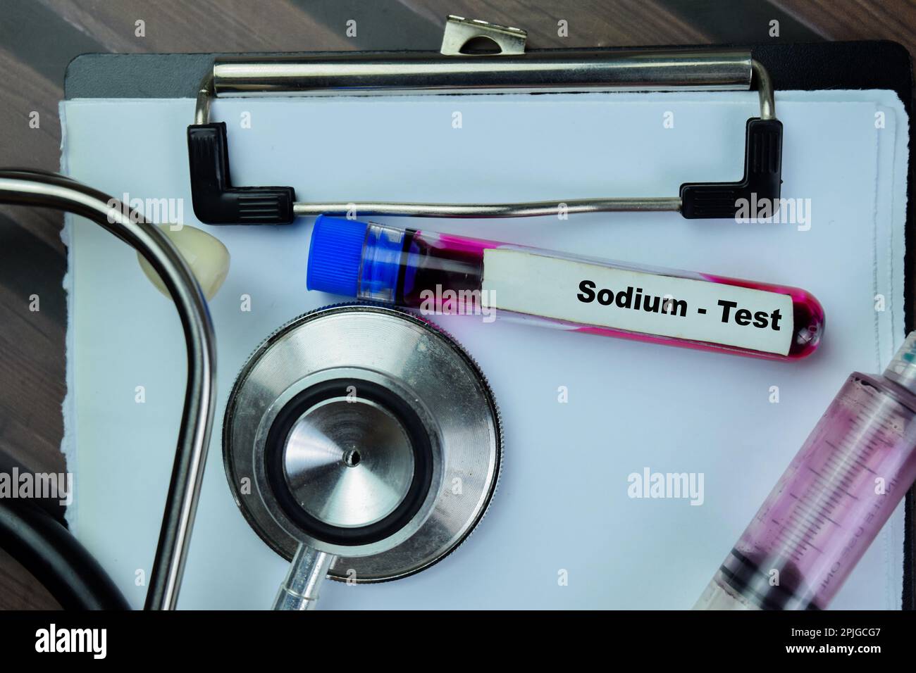 Concept of Sodium - Test with blood sample. Healthcare or medical ...