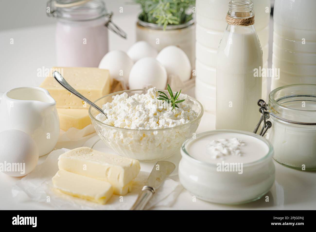 Fresh dairy products Stock Photo - Alamy