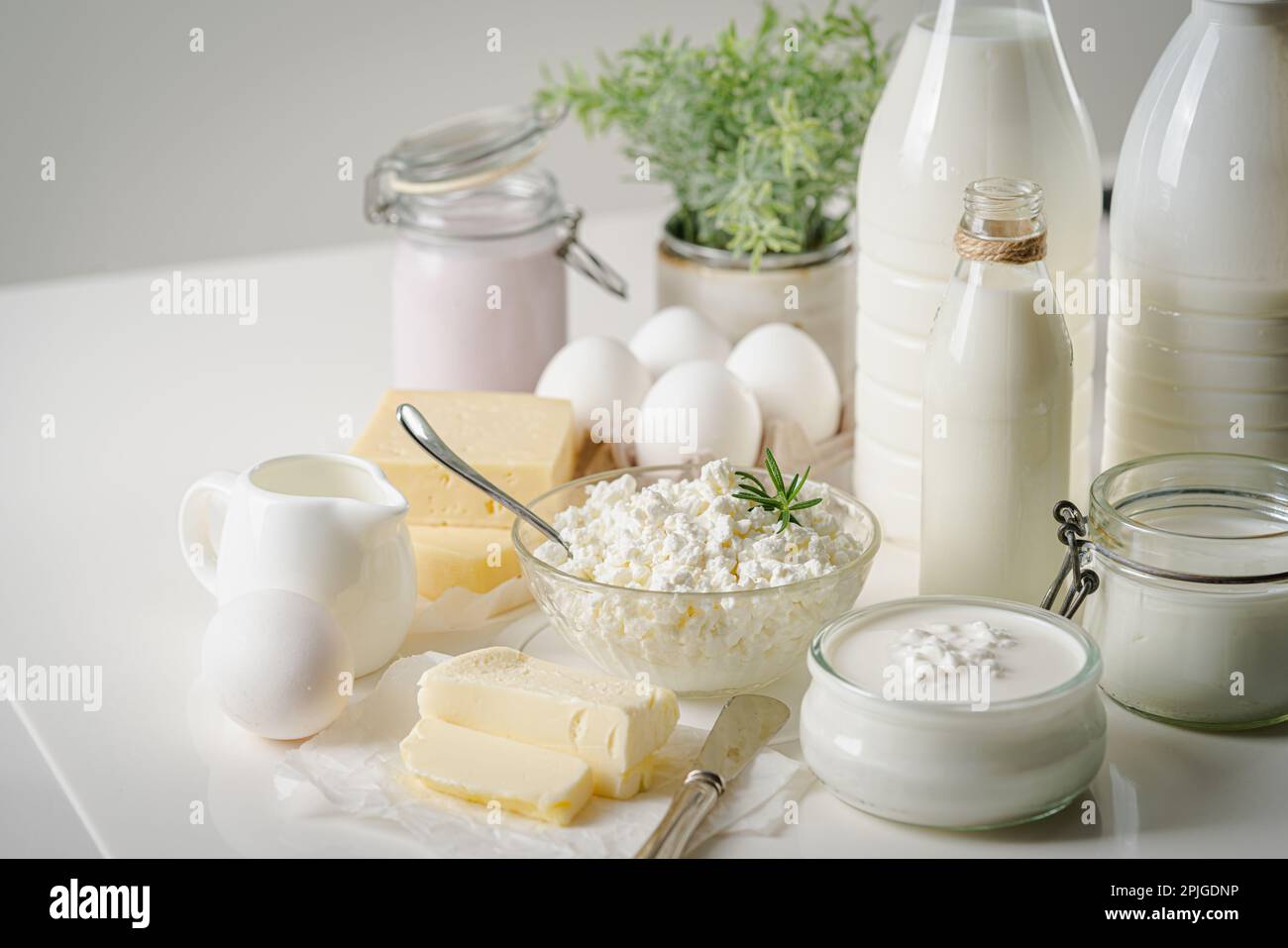 Fresh dairy products Stock Photo - Alamy