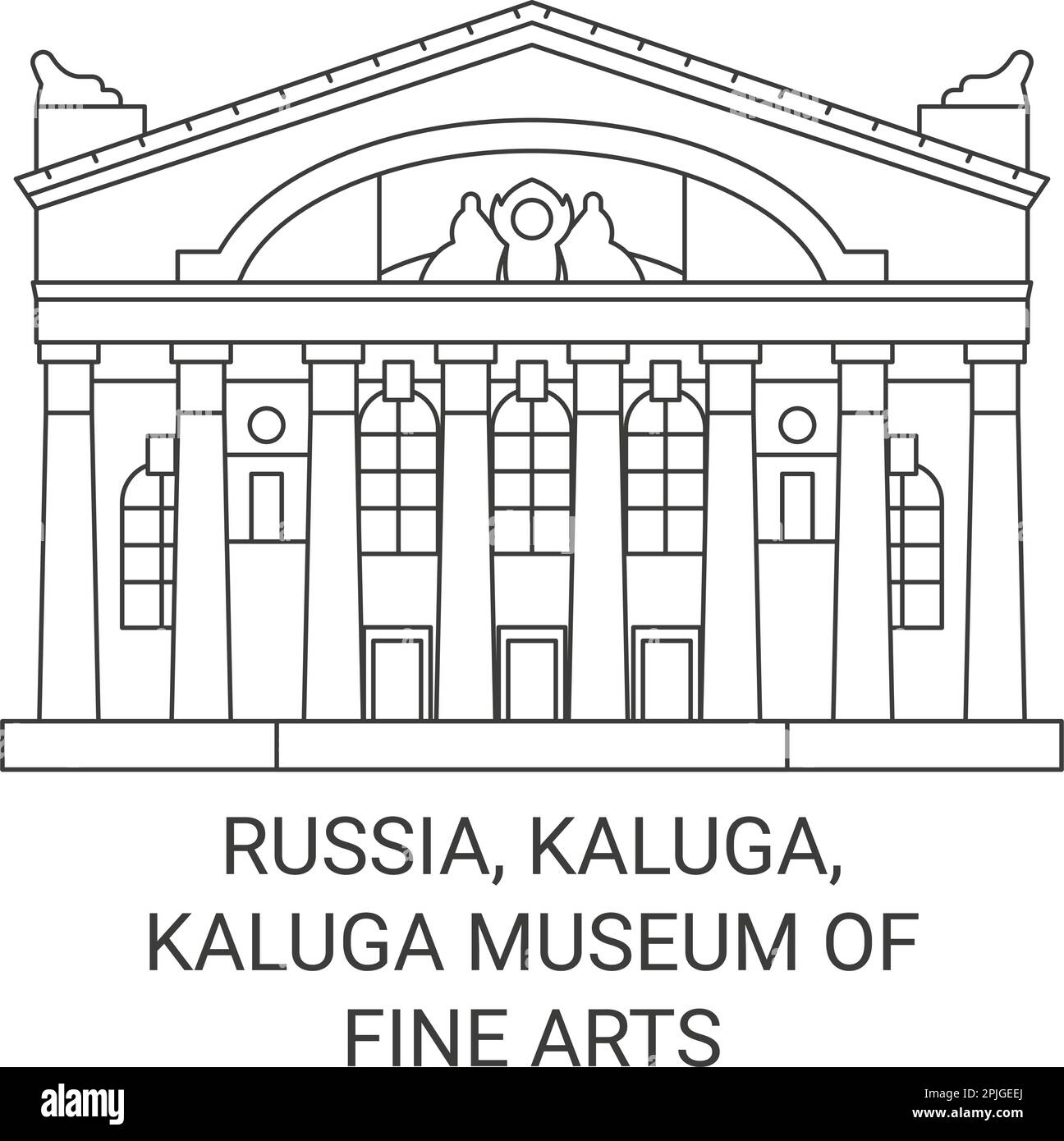 Russia, Kaluga, Kaluga Museum Of Fine Arts travel landmark vector ...