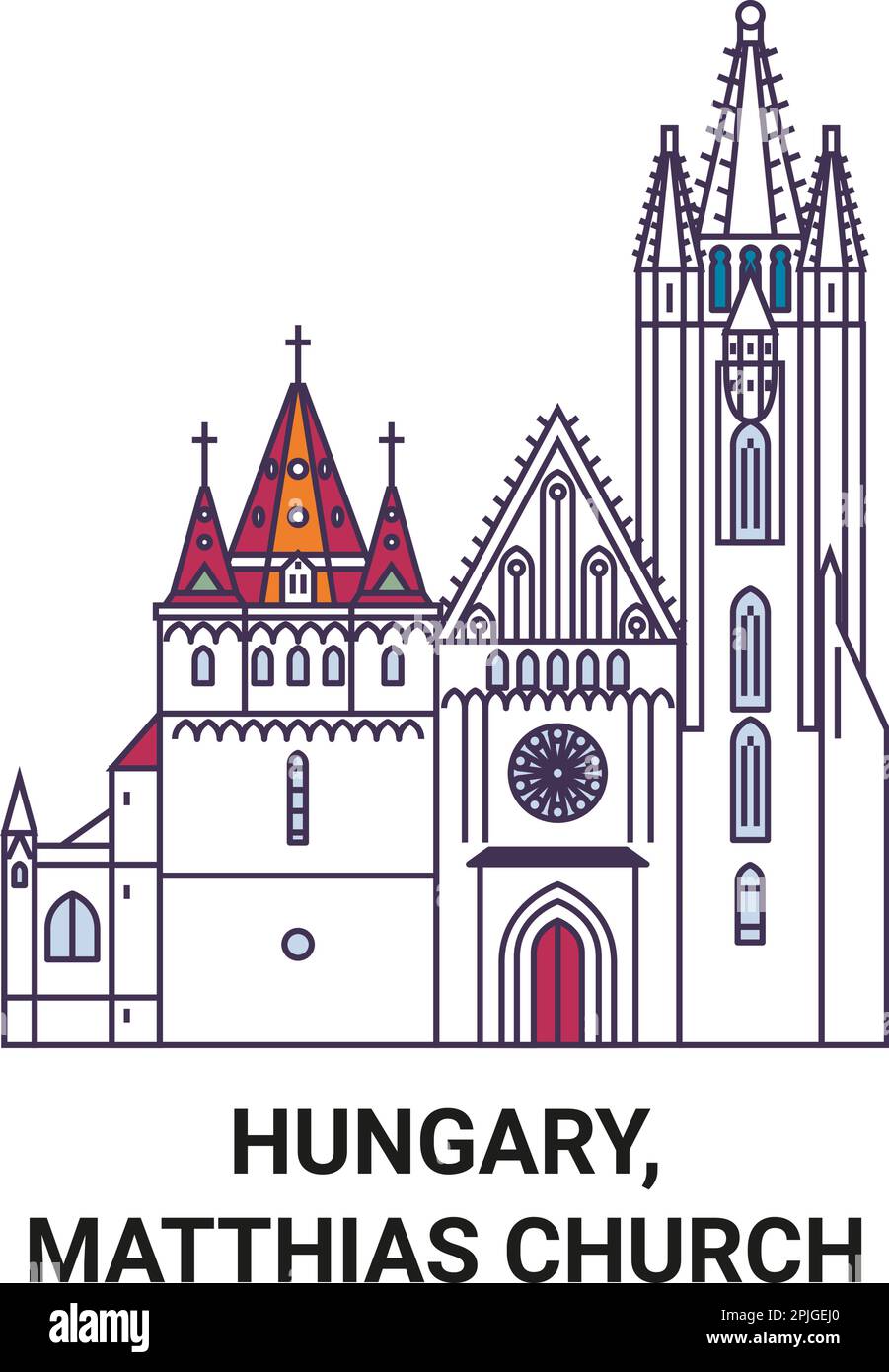 Matthias church budapest roof Stock Vector Images - Alamy