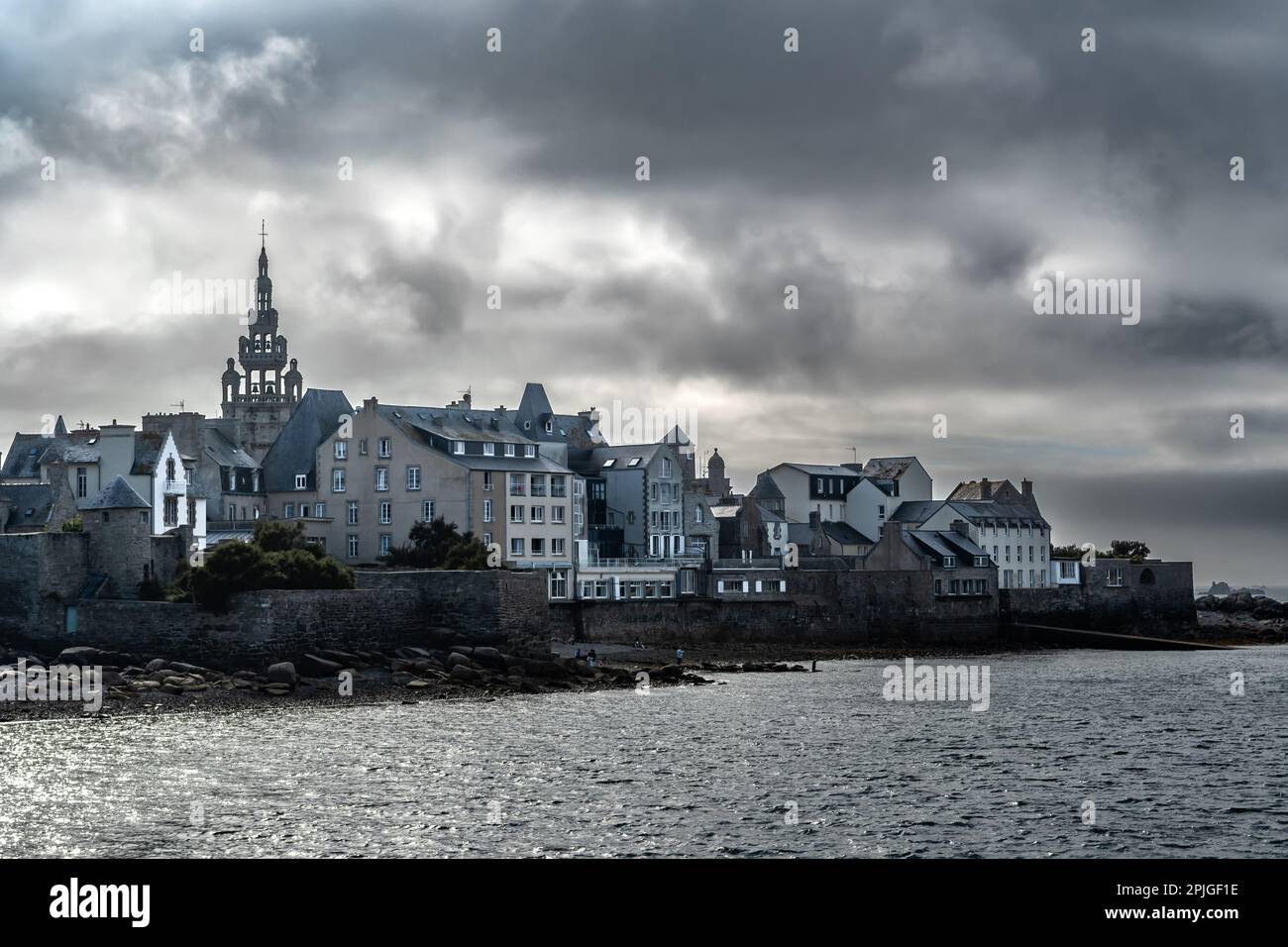 City Of Roscoff At The Finistere Atlantic Coast In Brittany, France ...