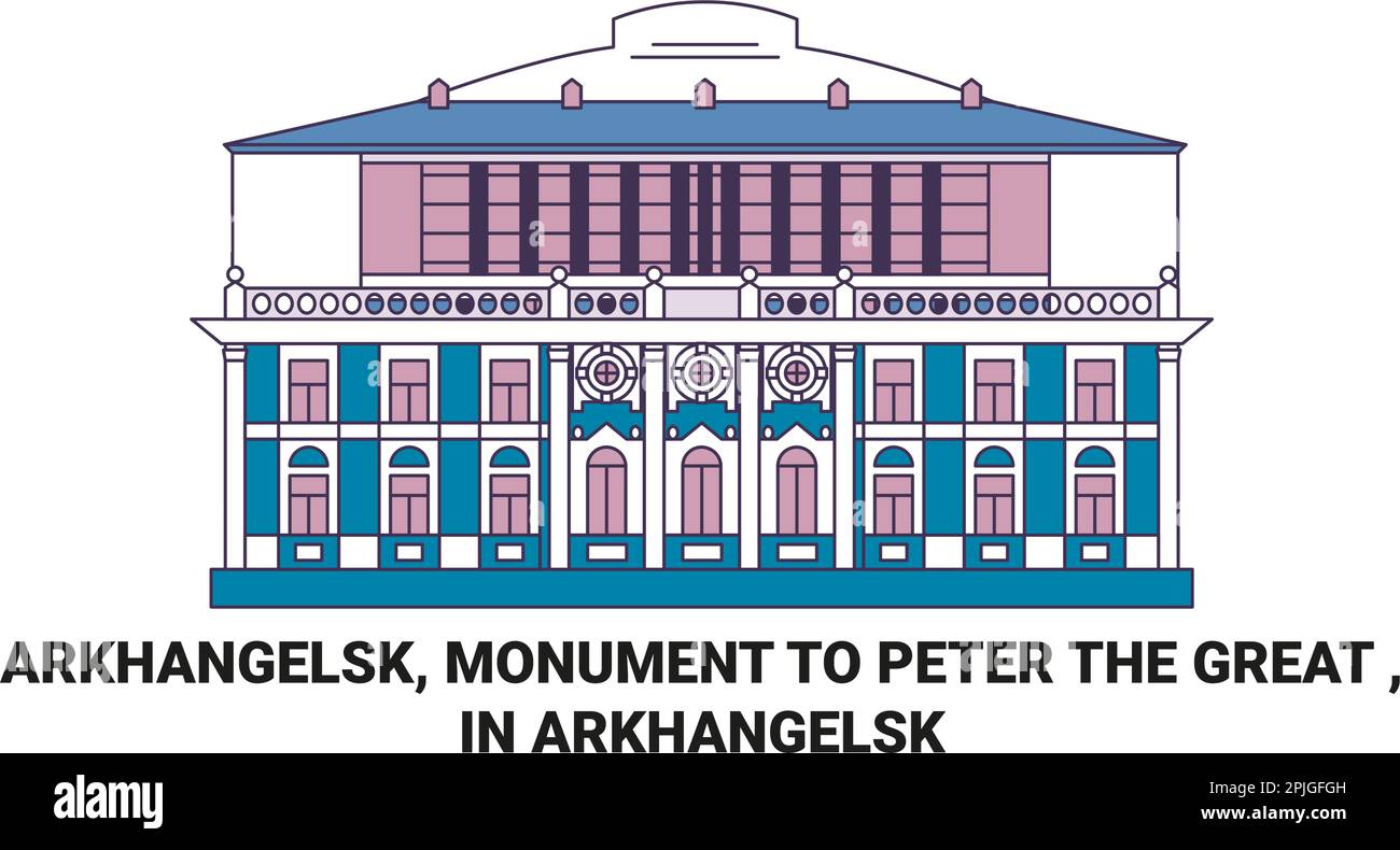 Russia, Arkhangelsk, Monument To Peter The Great travel landmark vector ...