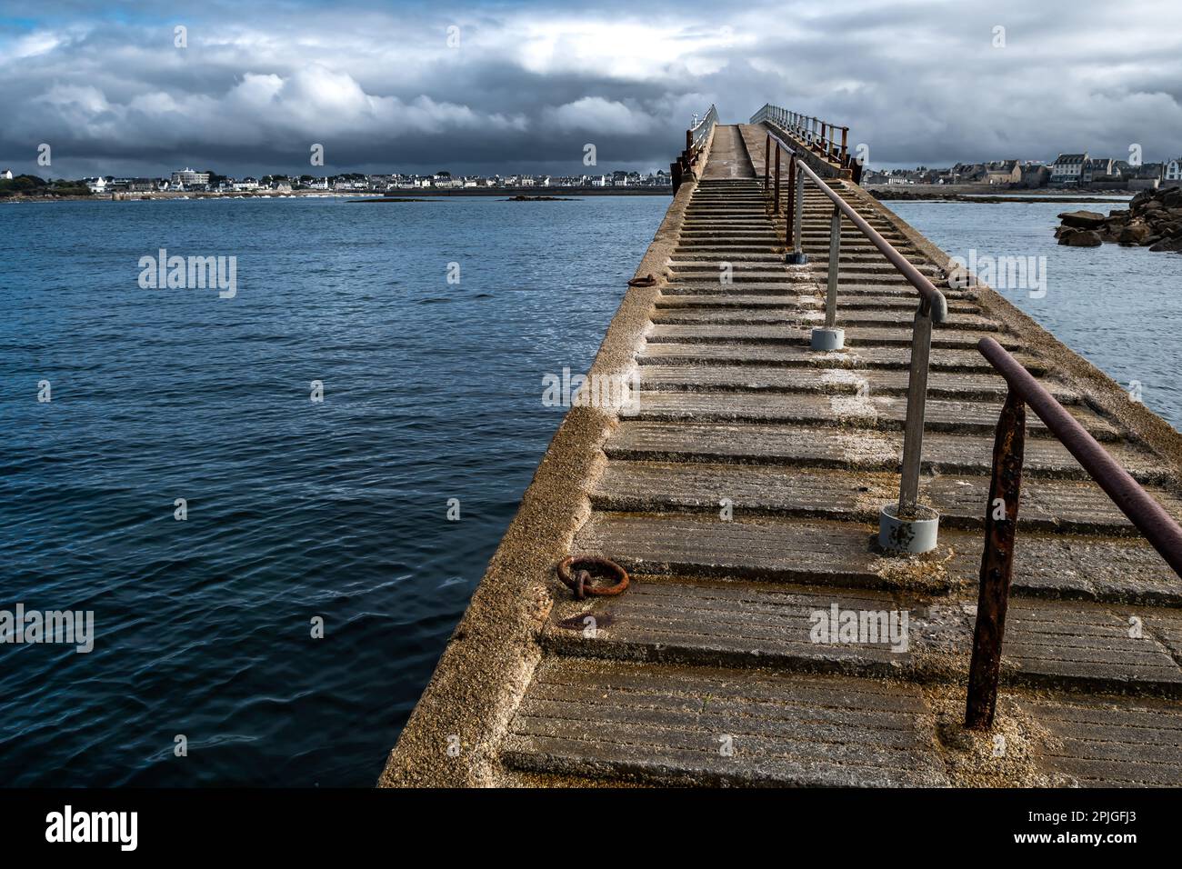 Bridge To Ferry Station At City Of Roscoff At The Finistere Atlantic ...
