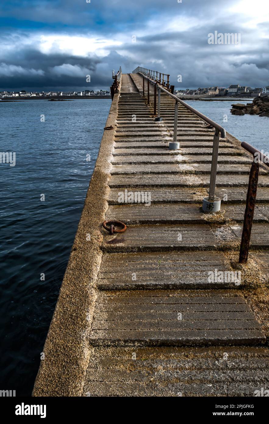 Bridge To Ferry Station At City Of Roscoff At The Finistere Atlantic ...