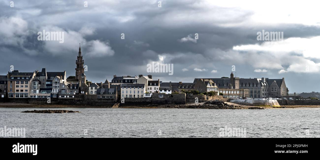 City Of Roscoff At The Finistere Atlantic Coast In Brittany, France ...