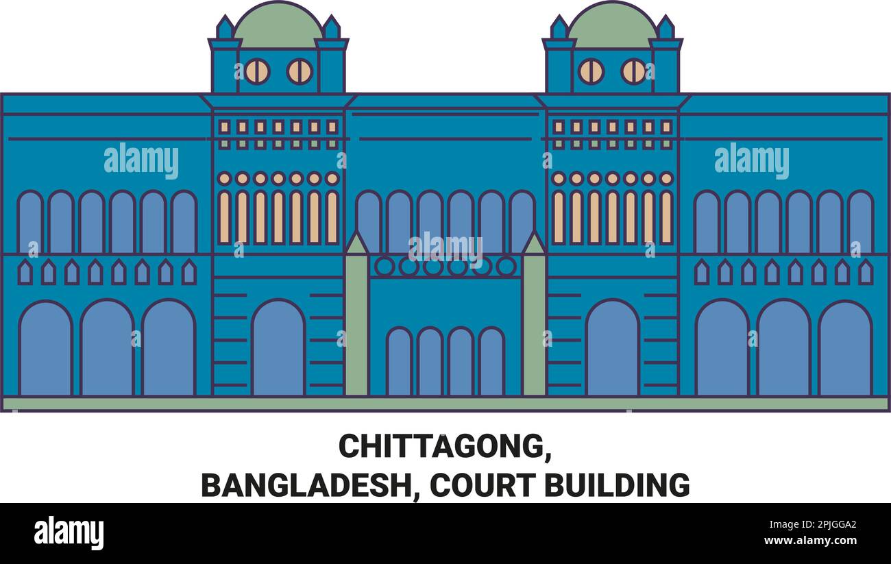 Bangladesh, Chittagong, Court Building travel landmark vector ...