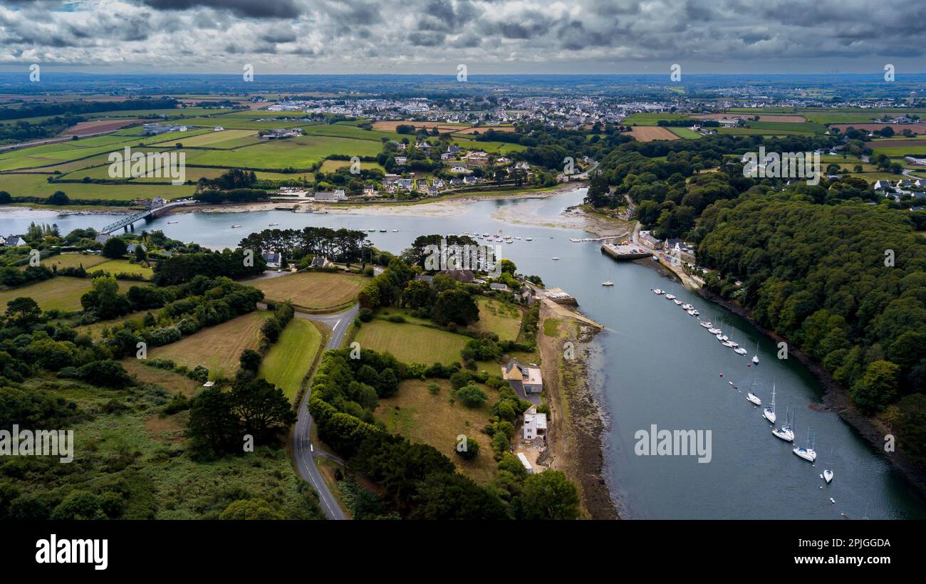 River Aber Wrac'h And Landscape In Region Landeda At The Finistere ...