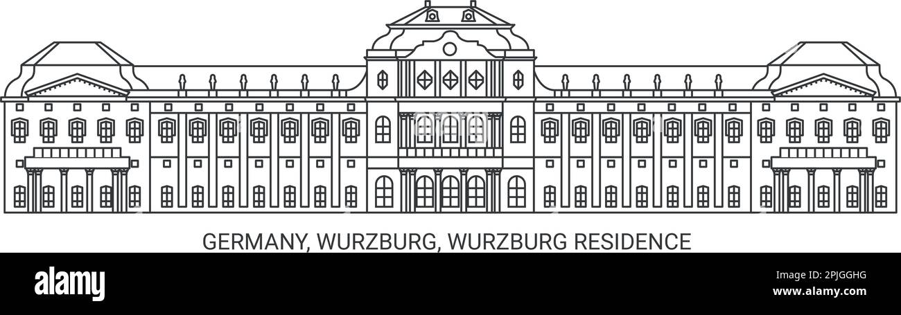 Germany, Wurzburg, Wurzburg Residence travel landmark vector ... Germany, Wurzburg, Wurzburg Residence travel landmark vector ...