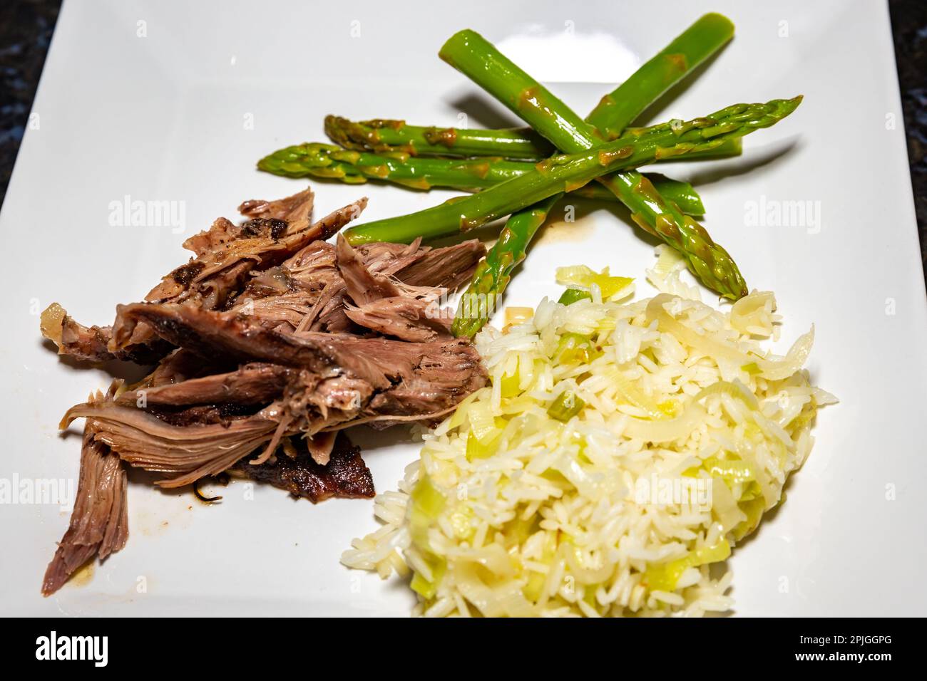 Traditional raw lamb shoulder meat ready to roast with Syrian seasoning ...