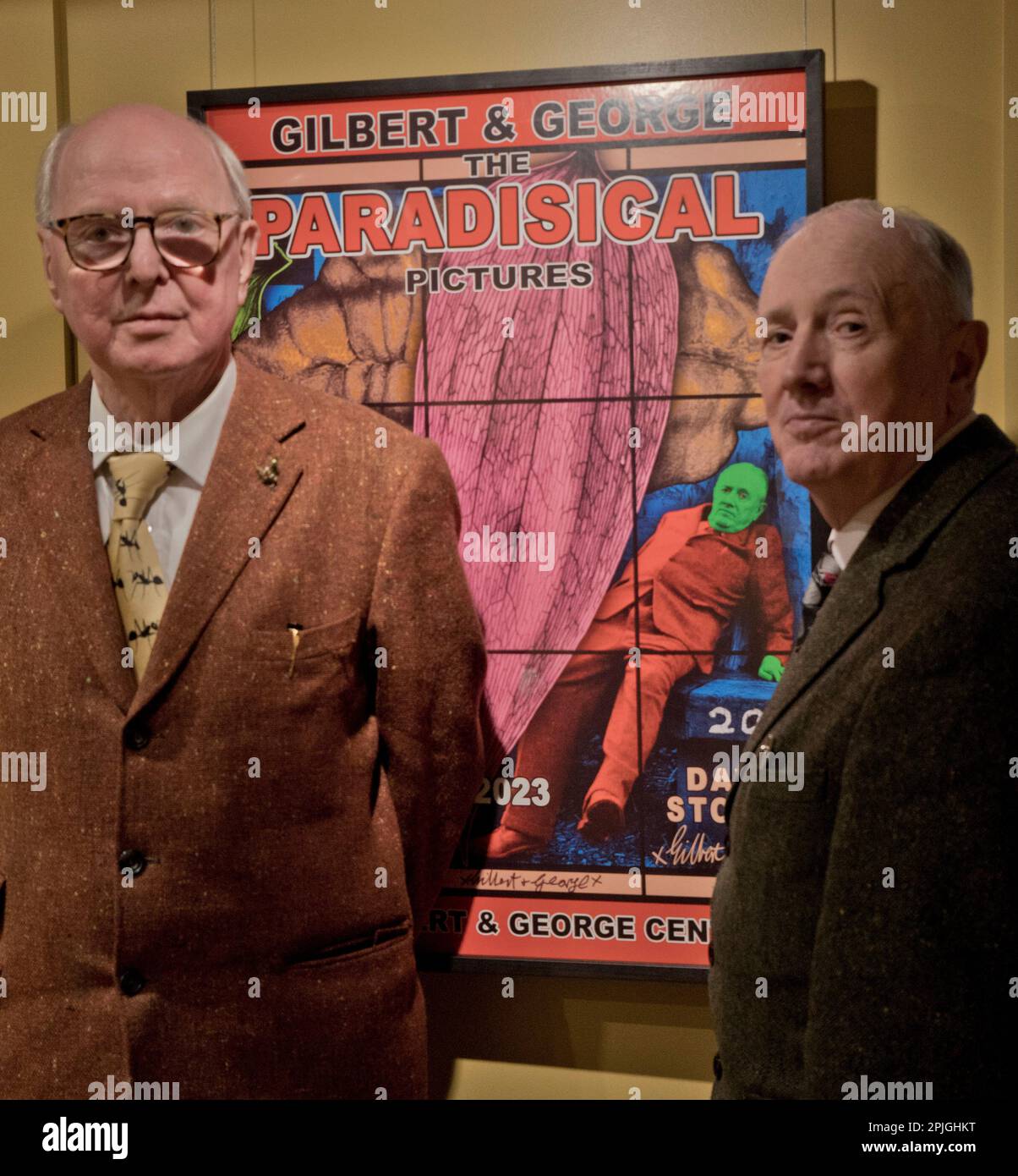 Artists Gilbert and George at the opening of their art centre in ...