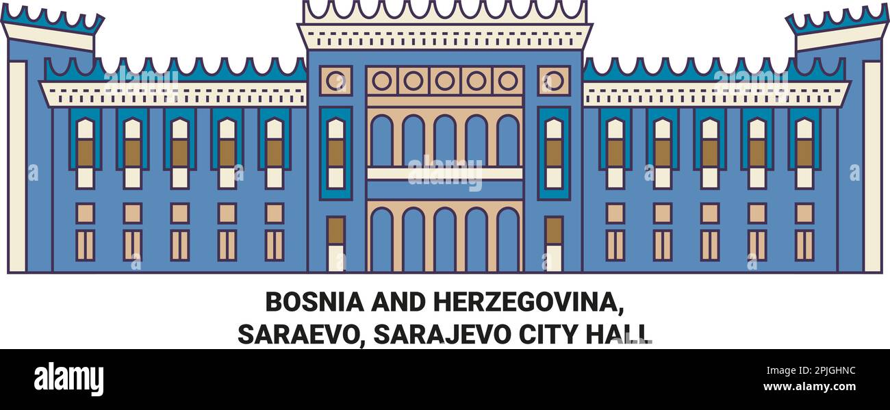 Bosnia And Herzegovina, Saraevo, Sarajevo City Hall travel landmark ...