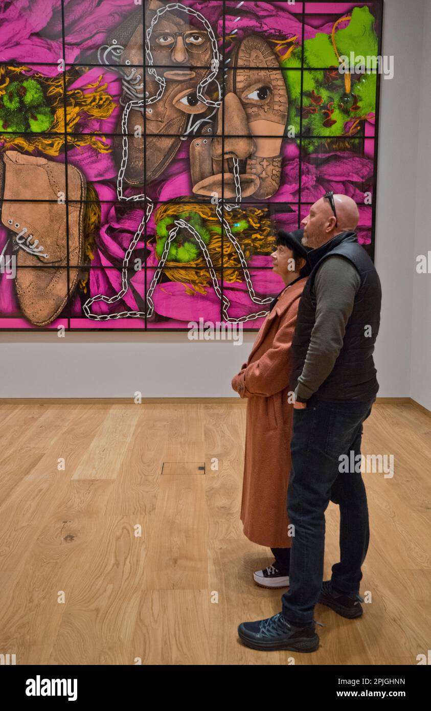 Visitors to the exhibitions at the Gilbert and George art centre in ...