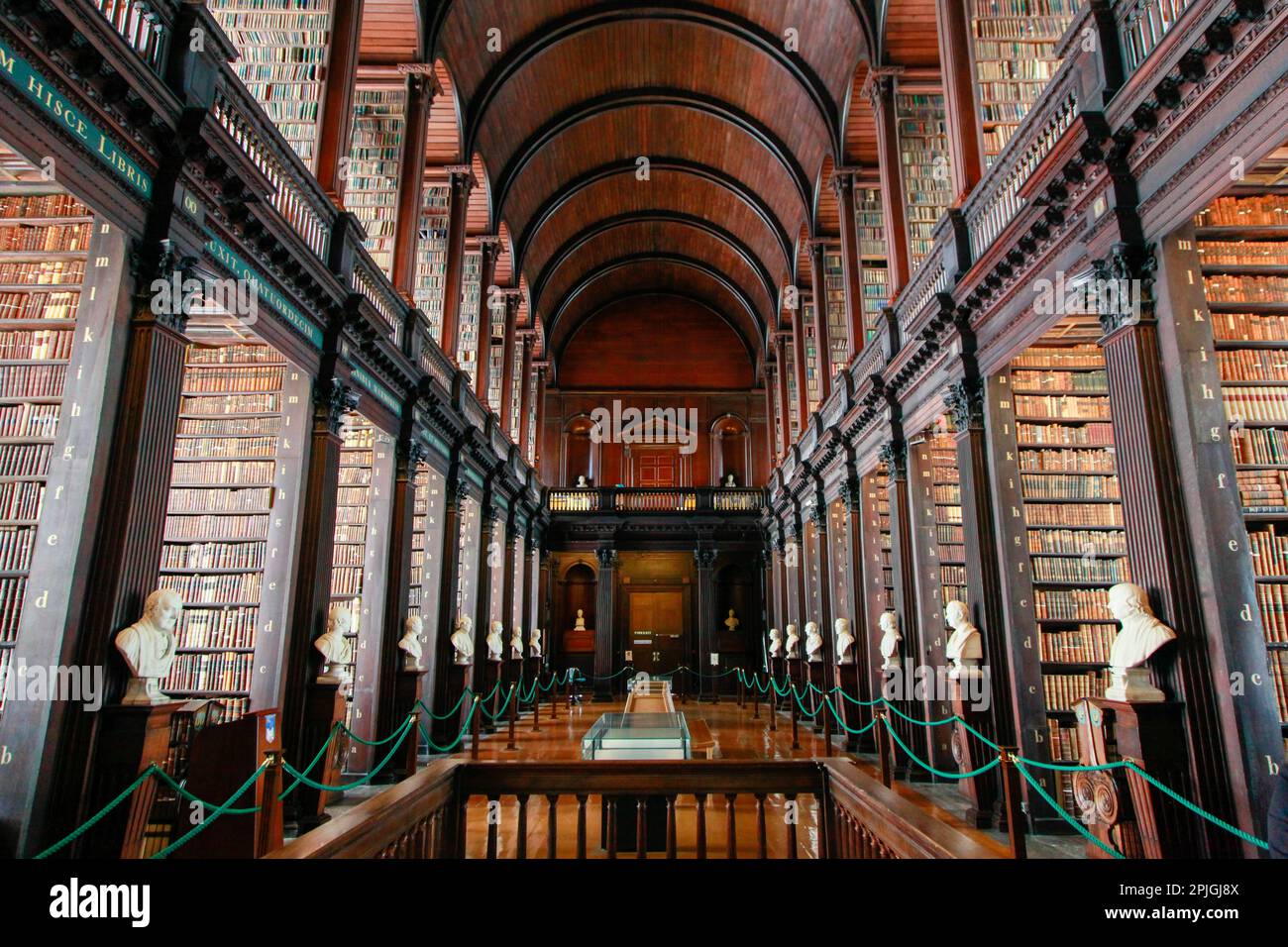 Interior of the Long Room of the Library of Trinity College Dublin ...