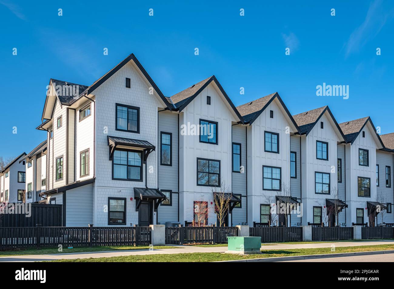 New residential townhouses. Modern apartment buildings in Canada ...