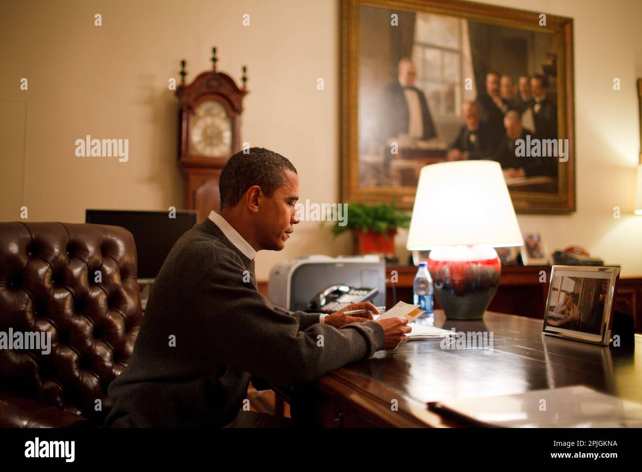 President Barack Obama reads one of 10 letters from the public selected ...