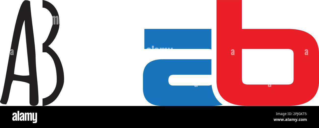 Set of Letter AB logo design template elements Stock Vector Image & Art ...