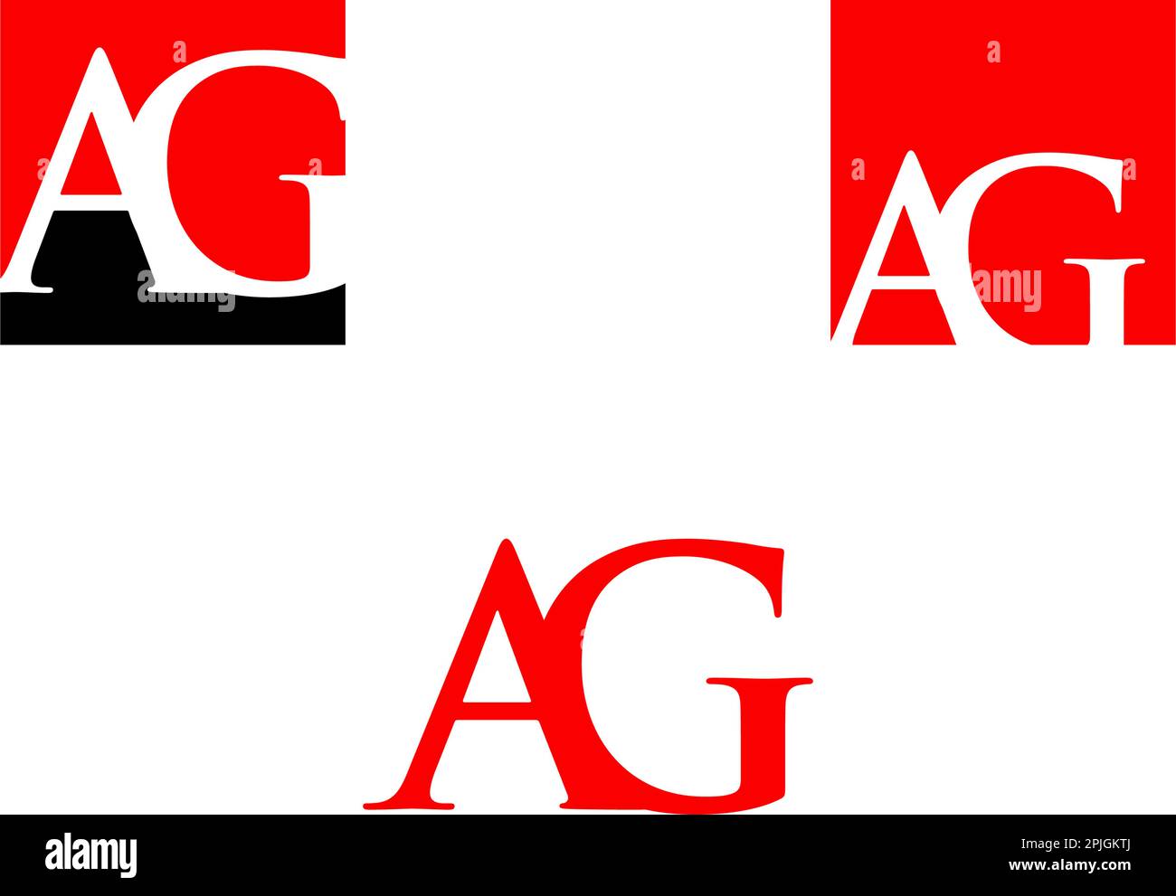 Set of Initial Letter AG Logo Template Design Stock Vector Image & Art ...