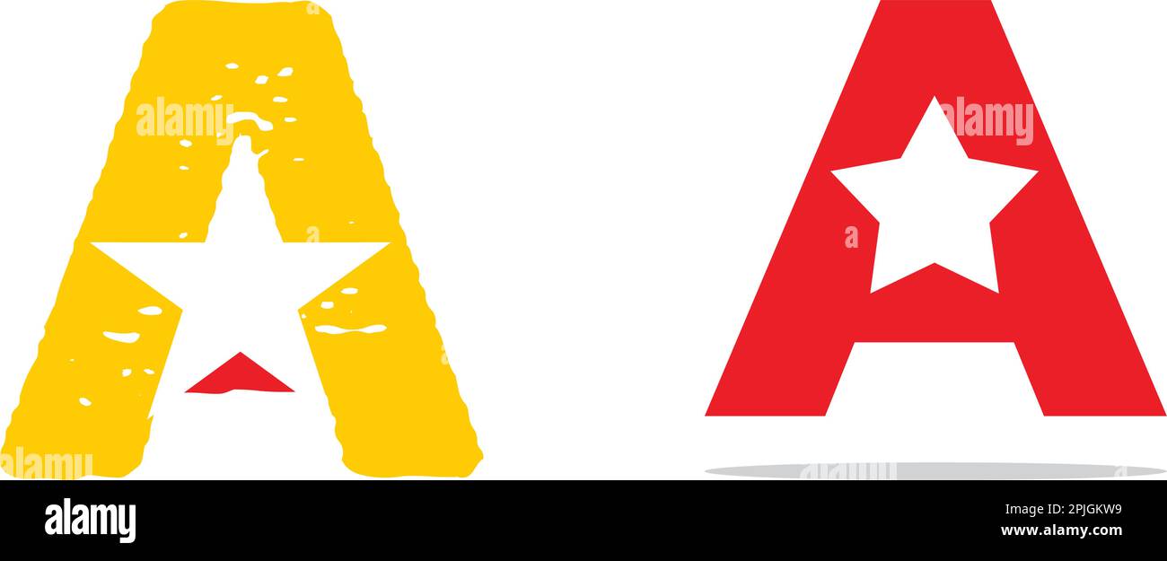 Set of Initial Letter A Star Logo Design Stock Vector Image & Art - Alamy
