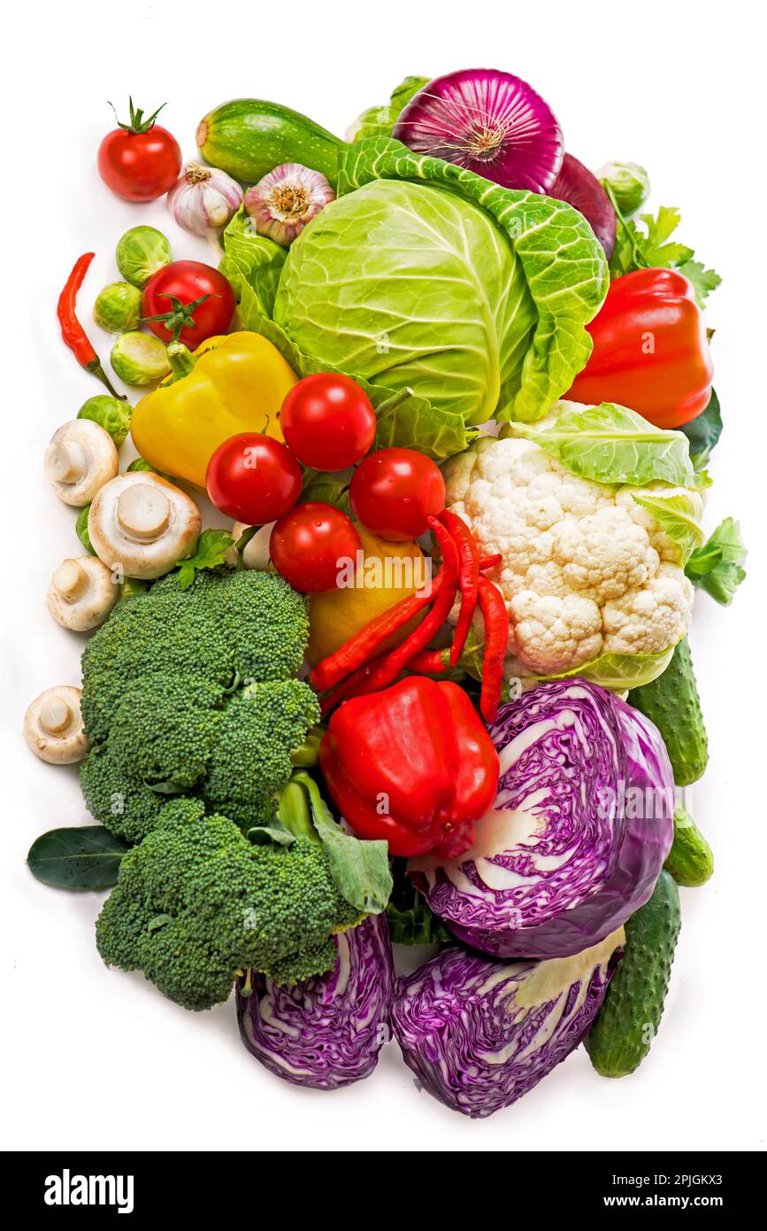 Fresh vegetables isolated on white Stock Photo - Alamy