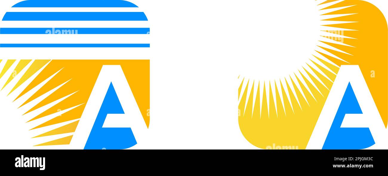 Set of Letter A With Sun Logo Icon Stock Vector Image & Art - Alamy