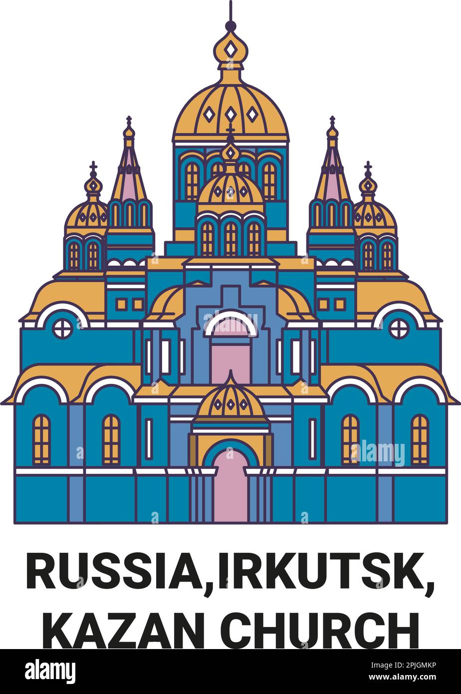 Kazan church irkutsk siberia Stock Vector Images - Alamy