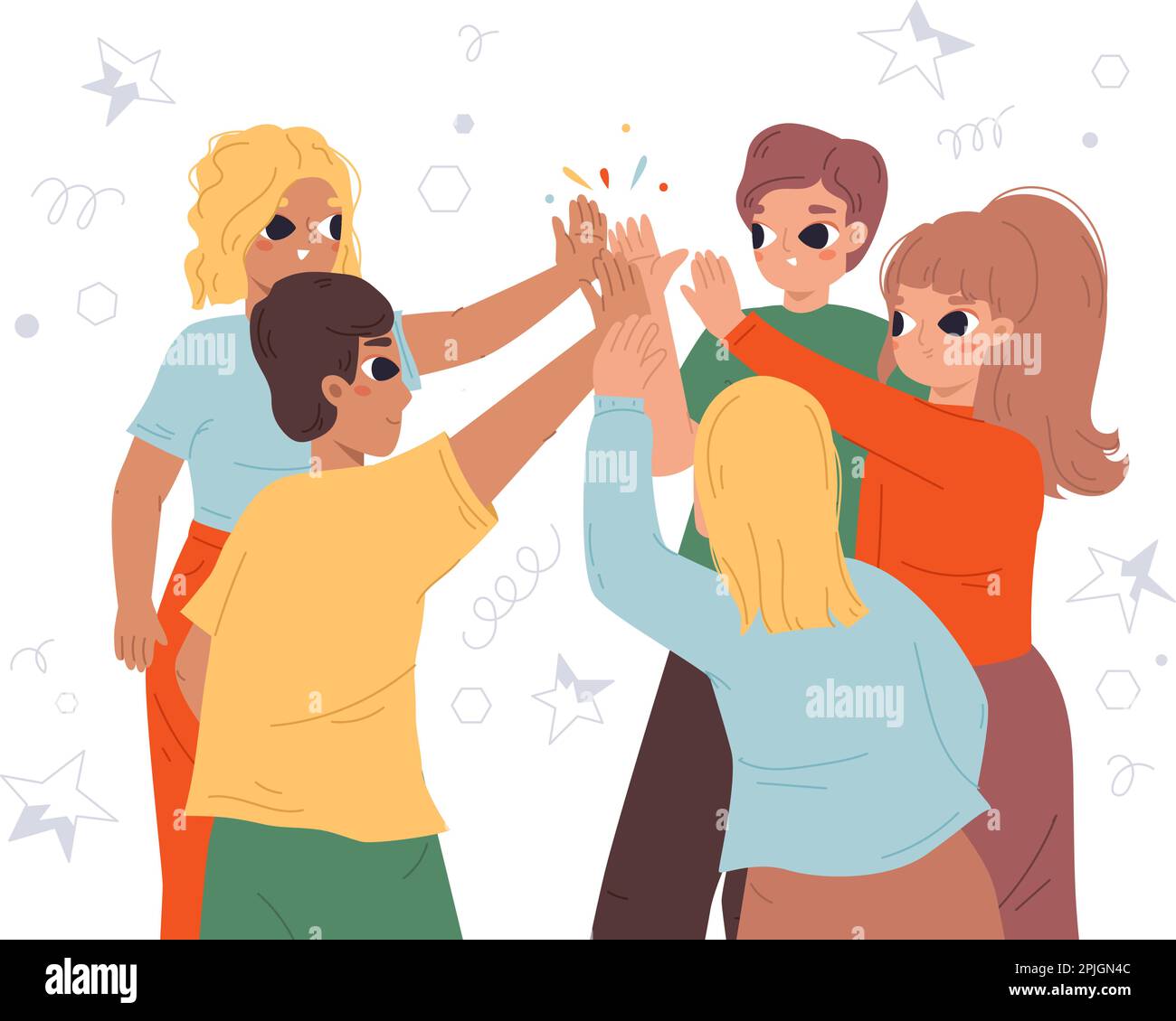 Five Friends Clipart