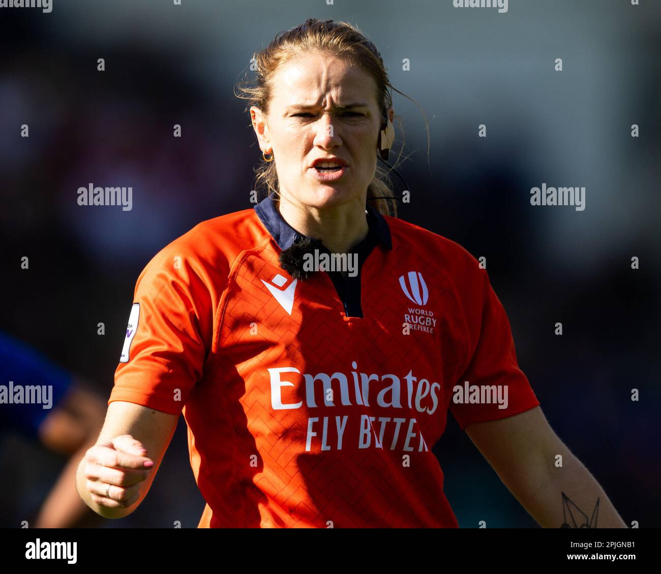 Referee Kat Roche during the TikTok Women’s Six Nations match England ...