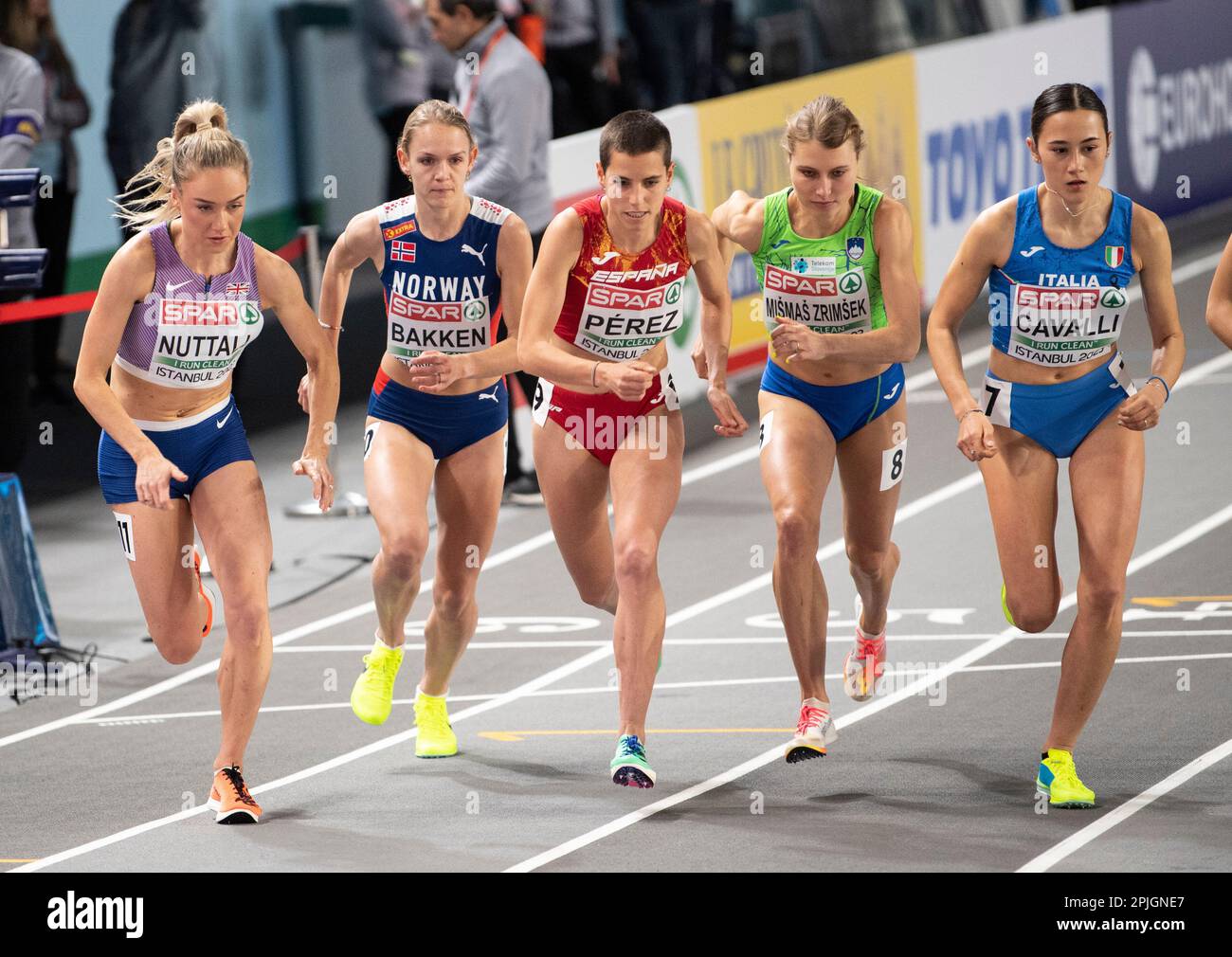 Marta Pérez of Spain competing in the women’s 3000m heats at the ...