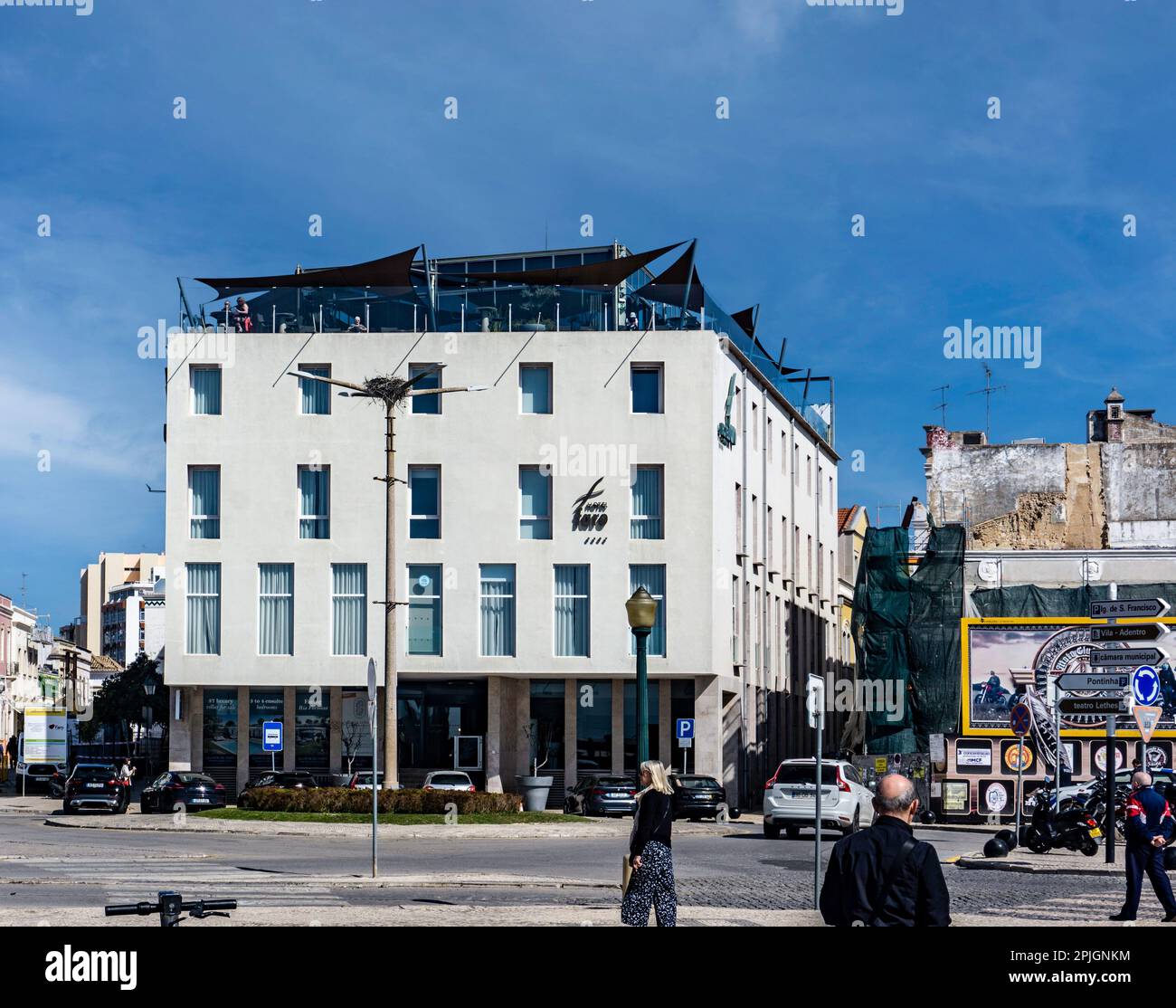 Faro Hotel, Faro, Portugal with its rooftop restaurant Stock Photo - Alamy