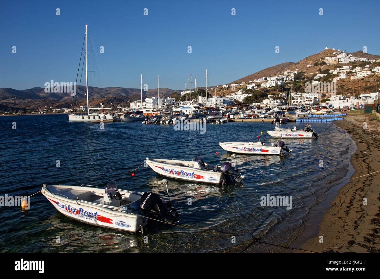 The port of Chora, the capital of Ios Island, Greece Stock Photo - Alamy