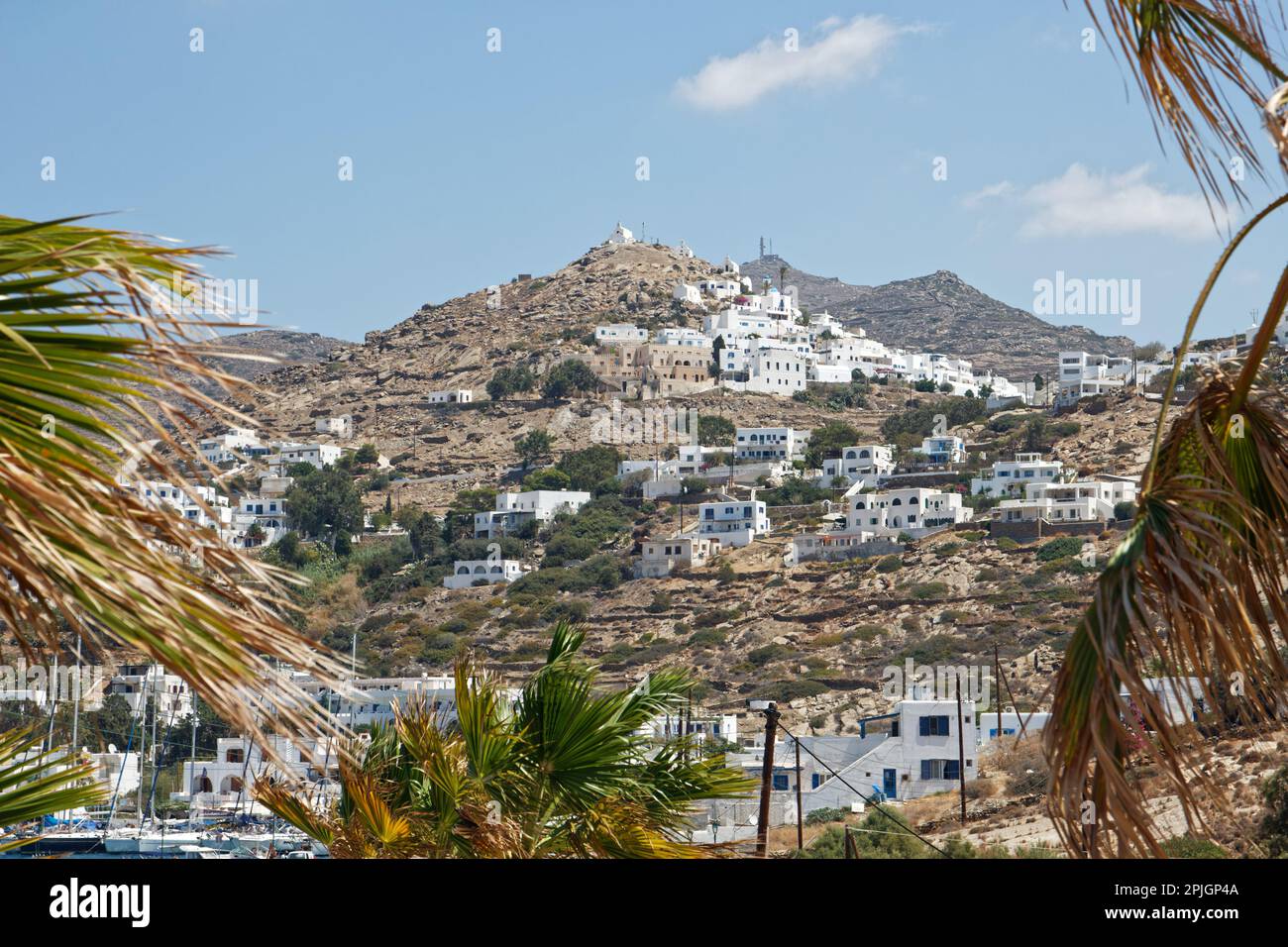 Chora, the capital of Ios Island is built on hills Stock Photo - Alamy