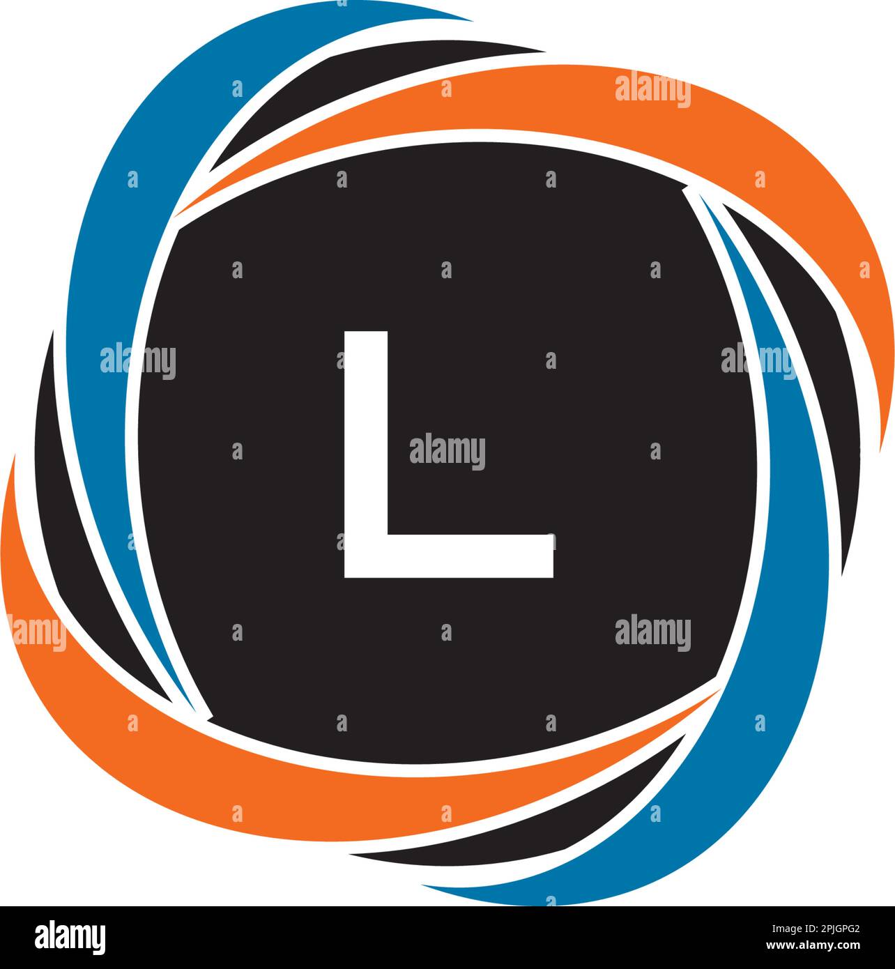 Initial Letter L Circle Negative Space Logo Design Template Stock ...