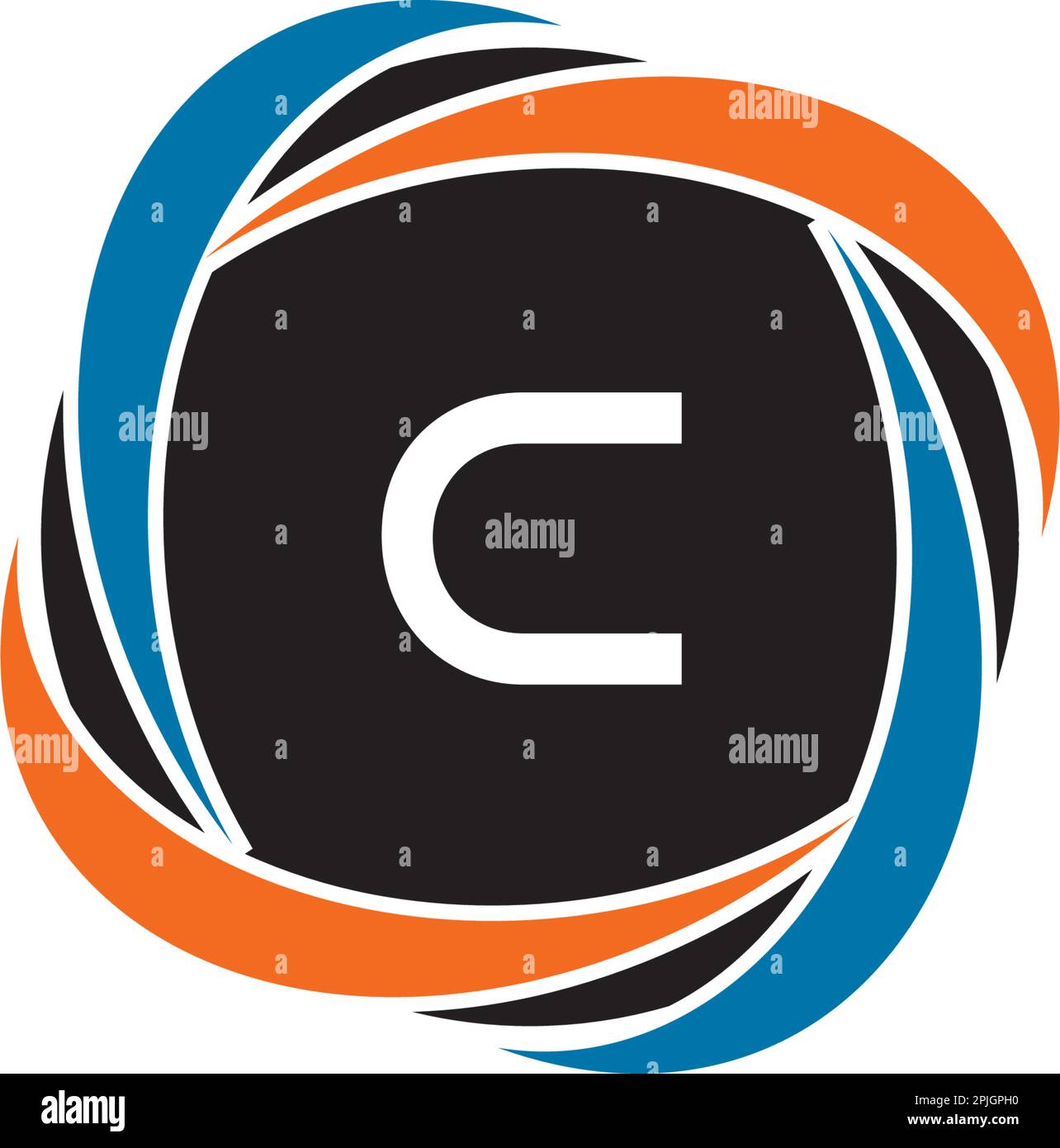 Initial Letter C Circle Negative Space Logo Design Template Stock ...