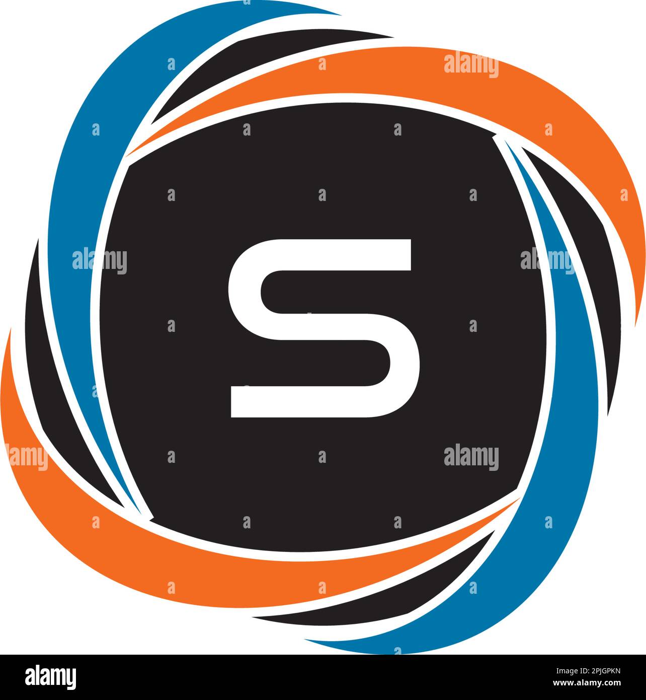 Initial Letter S Circle Negative Space Logo Design Template Stock ...