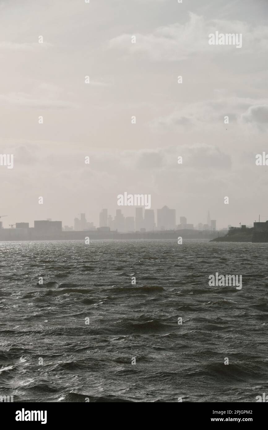 Rain storm in Barking Reach on the River Thames Stock Photo - Alamy