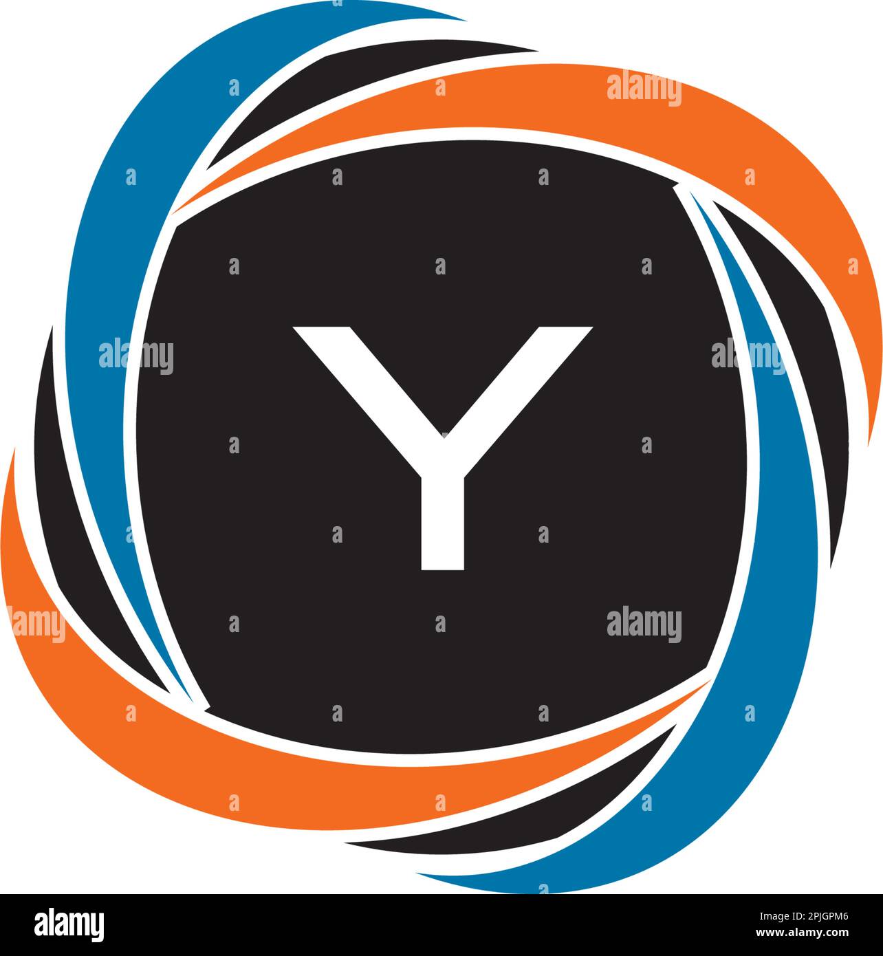 Initial Letter Y Circle Negative Space Logo Design Template Stock ...