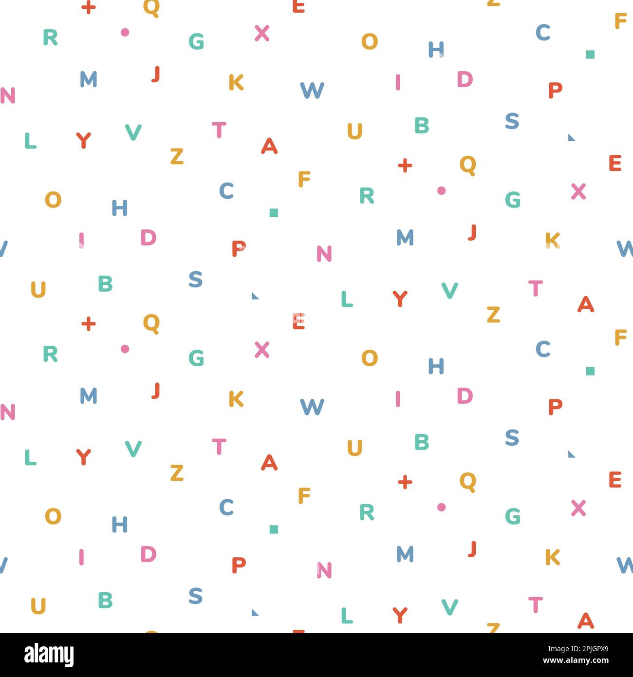 Seamless abstract pattern with alphabet letters on white background ...